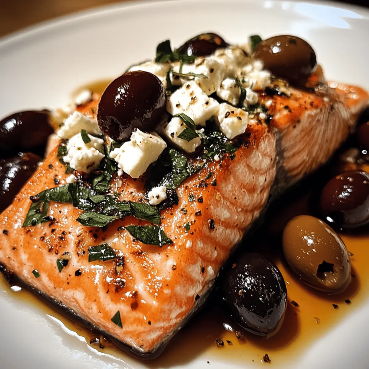 Easy Delicious Mediterranean Salmon with Olives and Feta