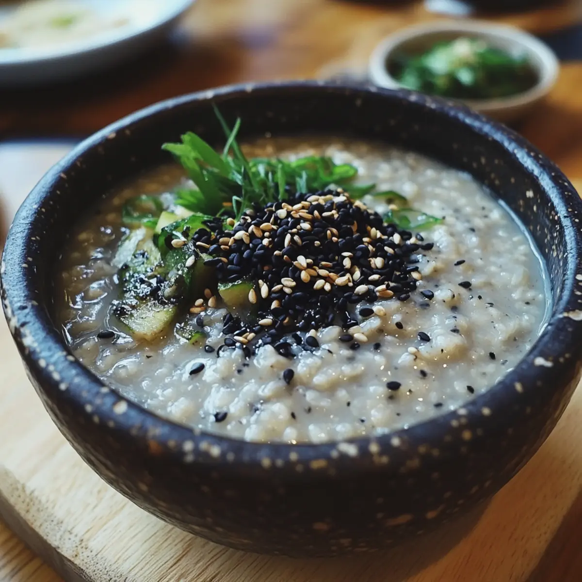 Irresistible Creamy Black Sesame and Rice Porridge