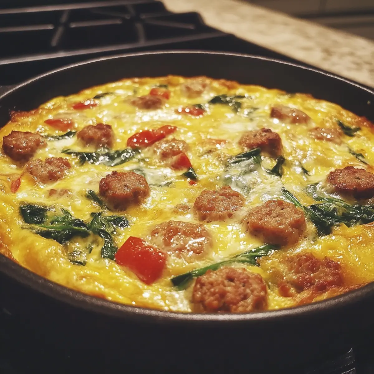 Ultimate Fluffy Guilt-Free Turkey Sausage and Spinach Frittata